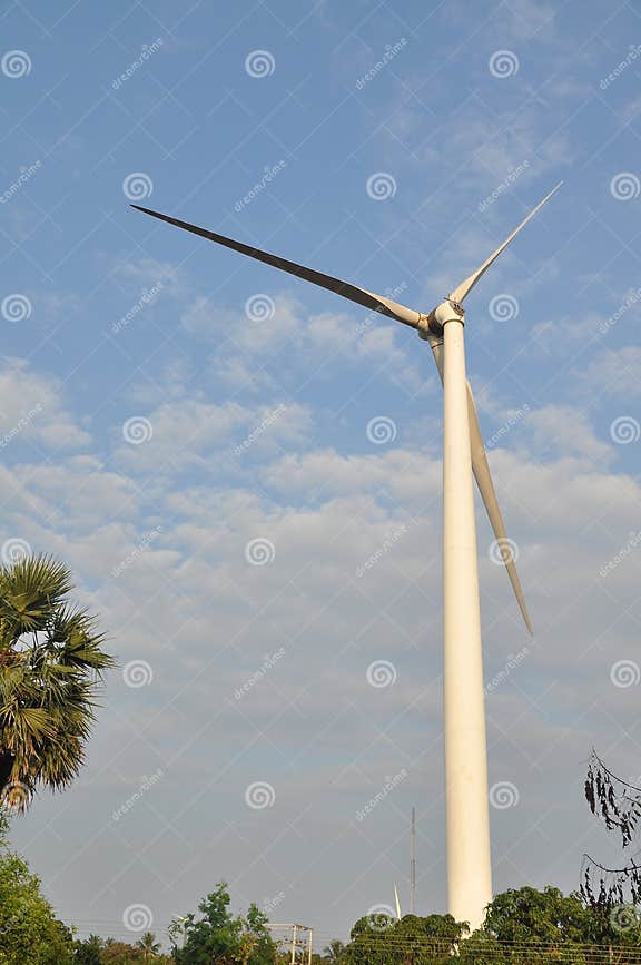Windmill, Machine, Electricity, Sky, Blue, Trees, Power Generation ...