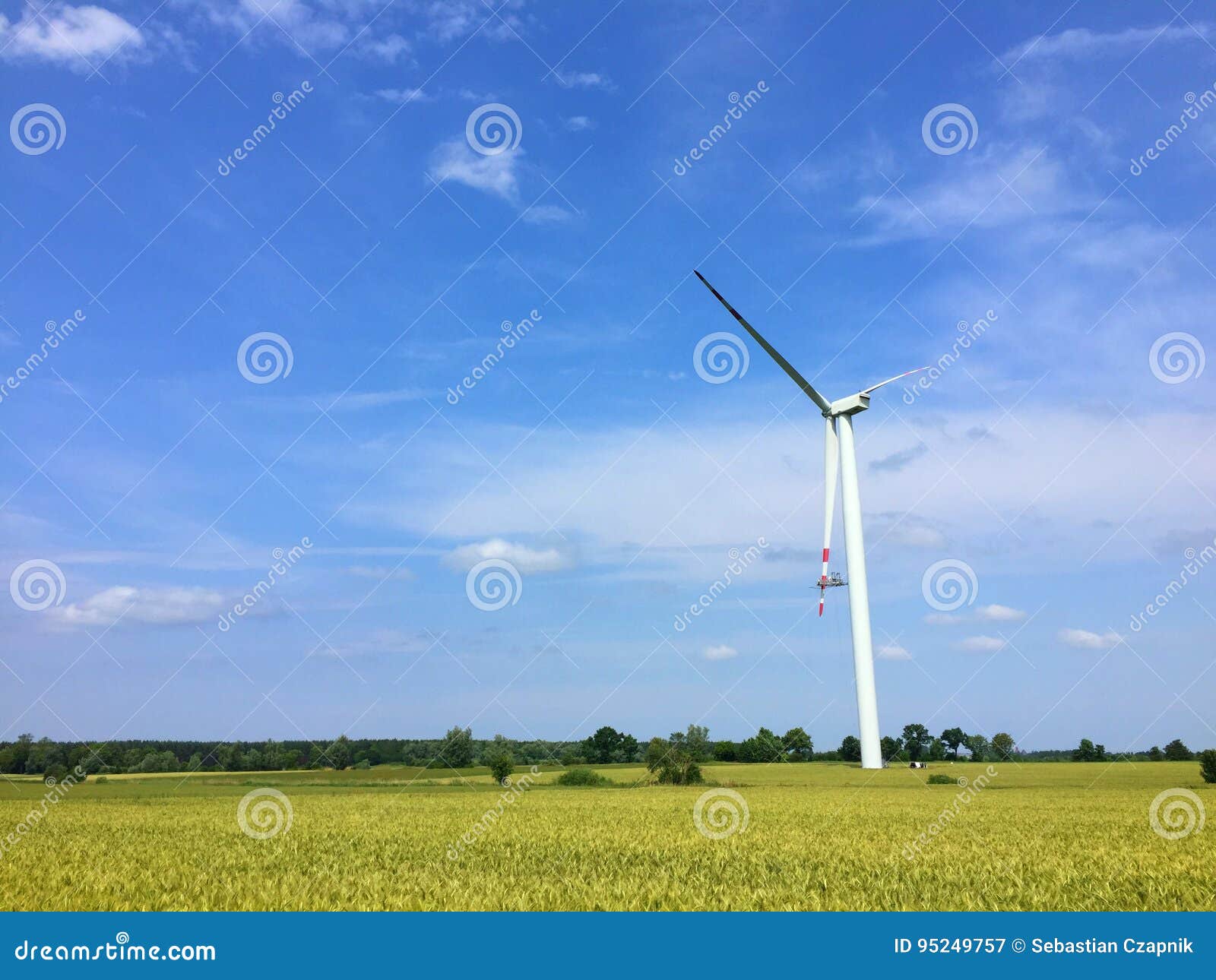 Windmill maintenance stock image. Image of renewable - 95249757