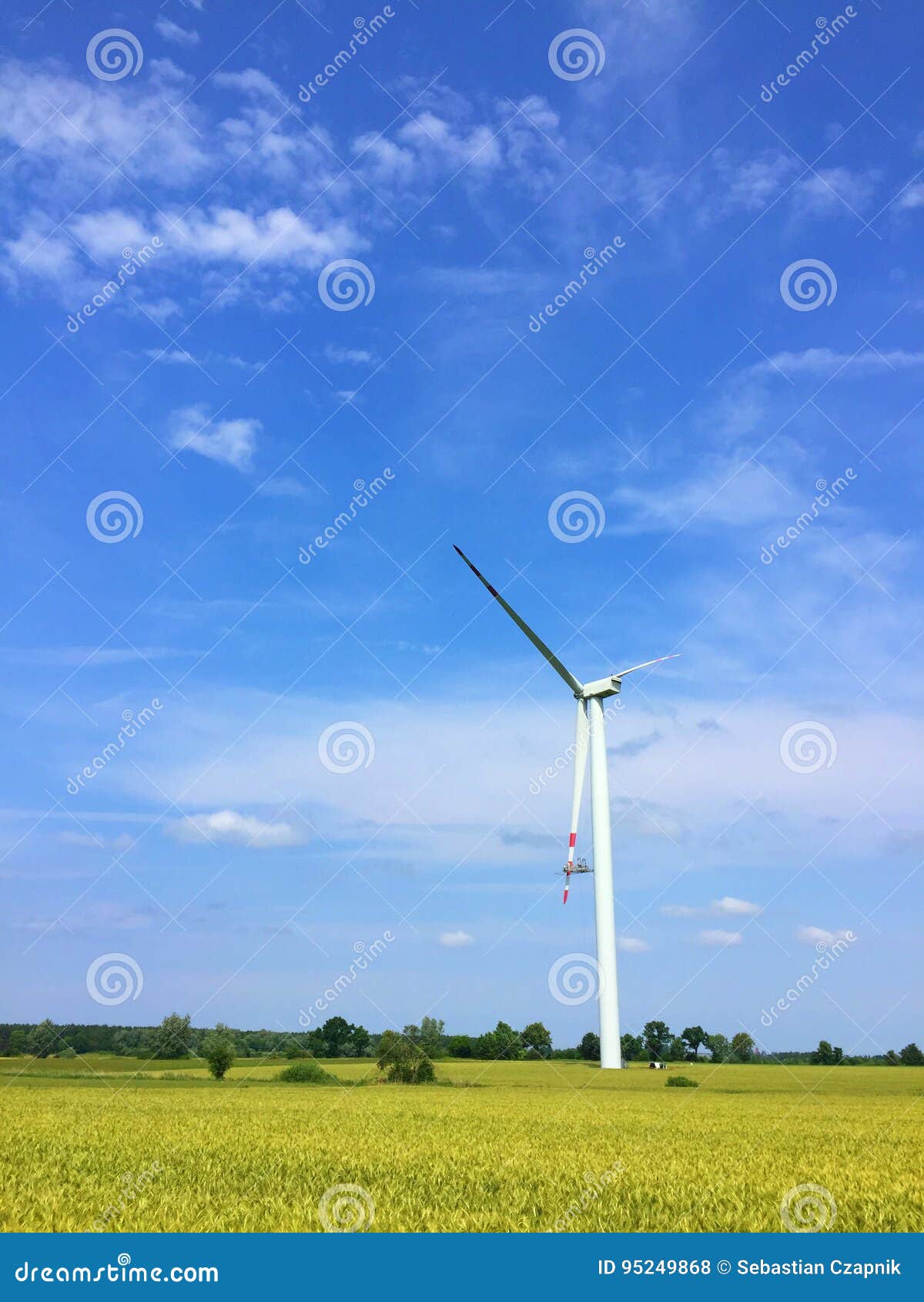 Windmill maintenance stock photo. Image of stripes, workers - 95249868