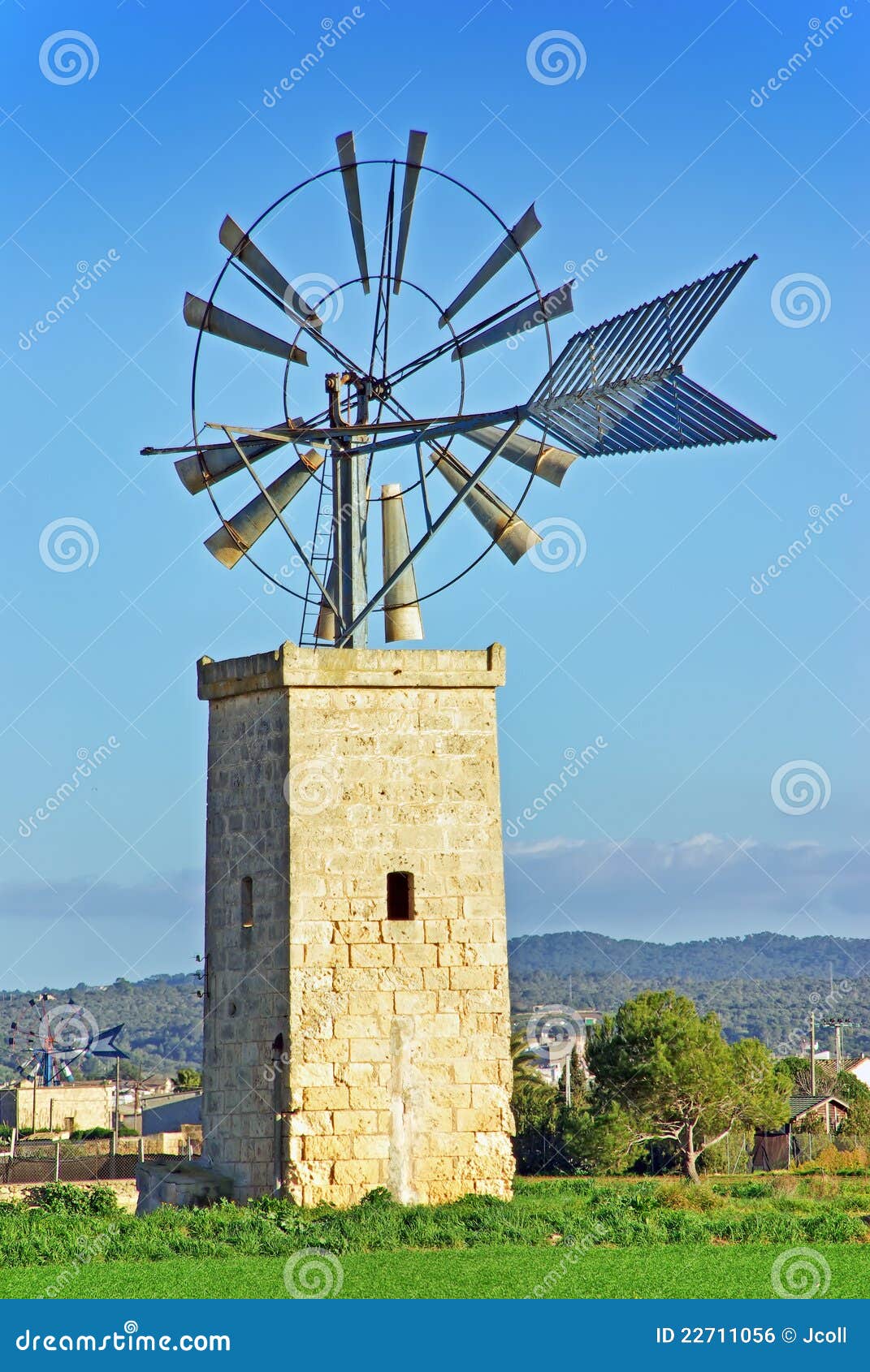 Windmill in Majorca stock photo. Image of majorca, economic - 22711056