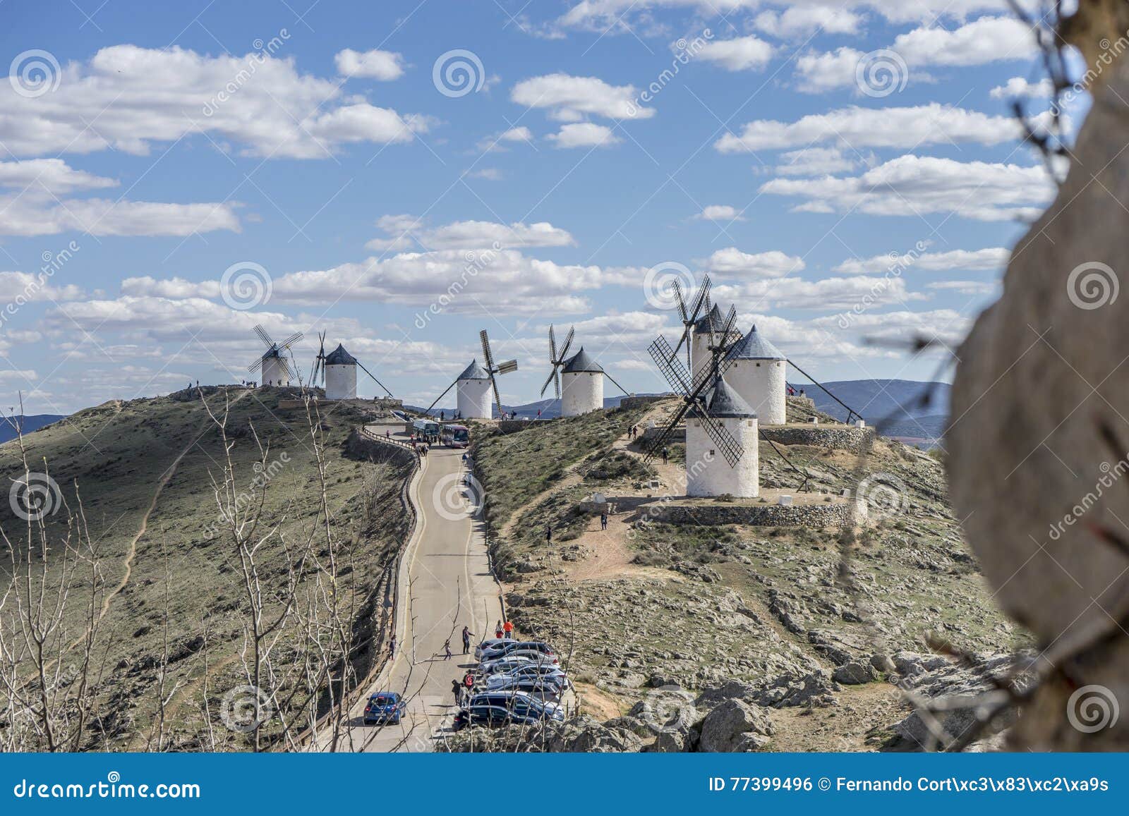 Windmill, Medieval Castle Town of Consuegra in Toledo, Spain Editorial ...