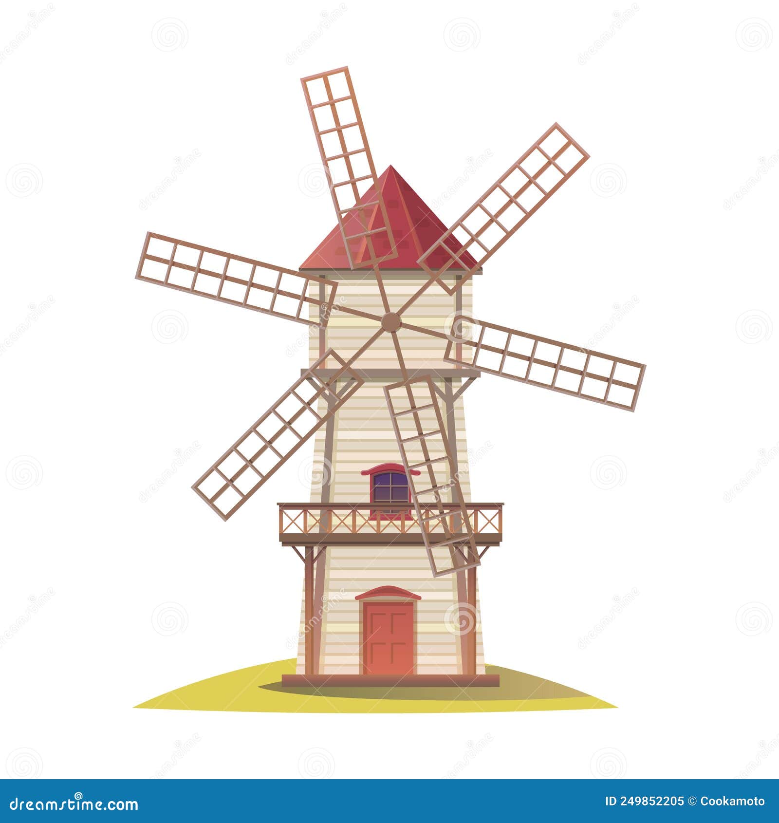 Mill Building On The Shore Coloring Line Graphics Hand Drawn Background ...