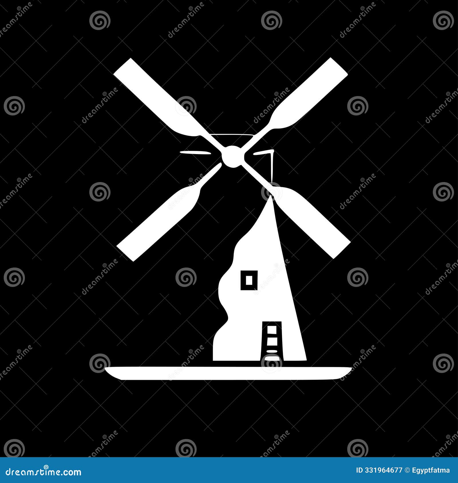 Windmill - Minimalist and Simple Silhouette - Vector Illustration Stock ...