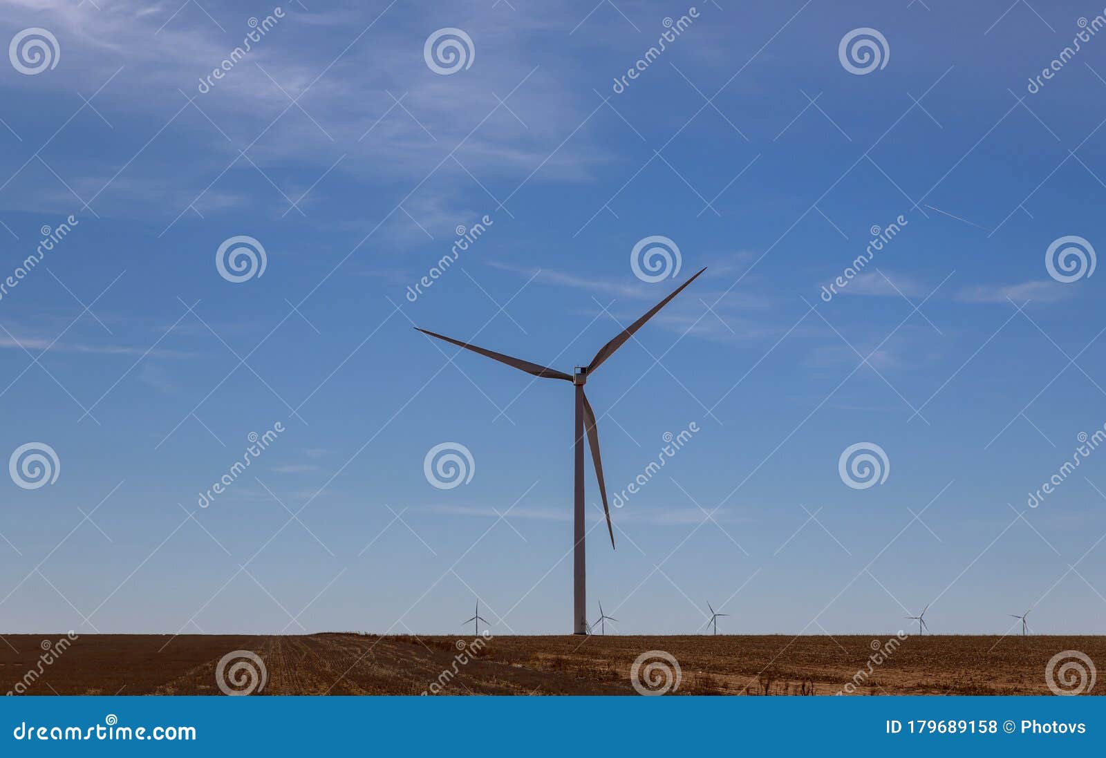 A Windmill with Modern Wind Turbines in the Located in West Texas Stock ...