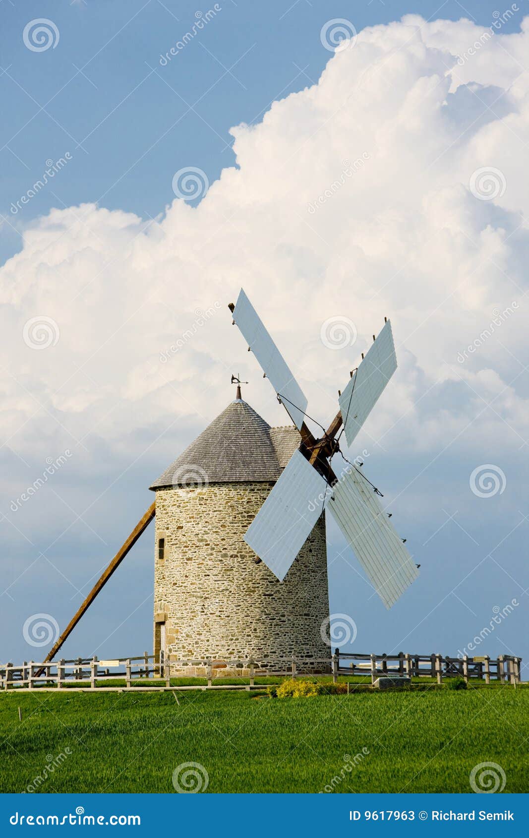 Windmill, Moidrey, Brittany, France Stock Image - Image of outdoors ...