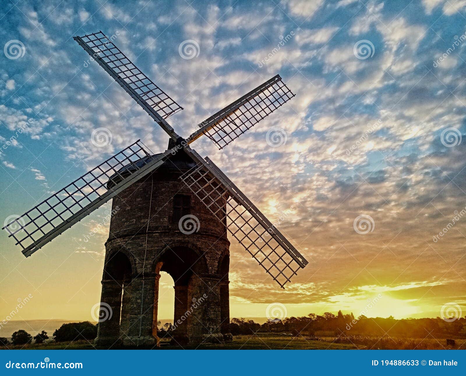 Windmill Morning Sky Sunrise Stock Image - Image of windmill, nature ...