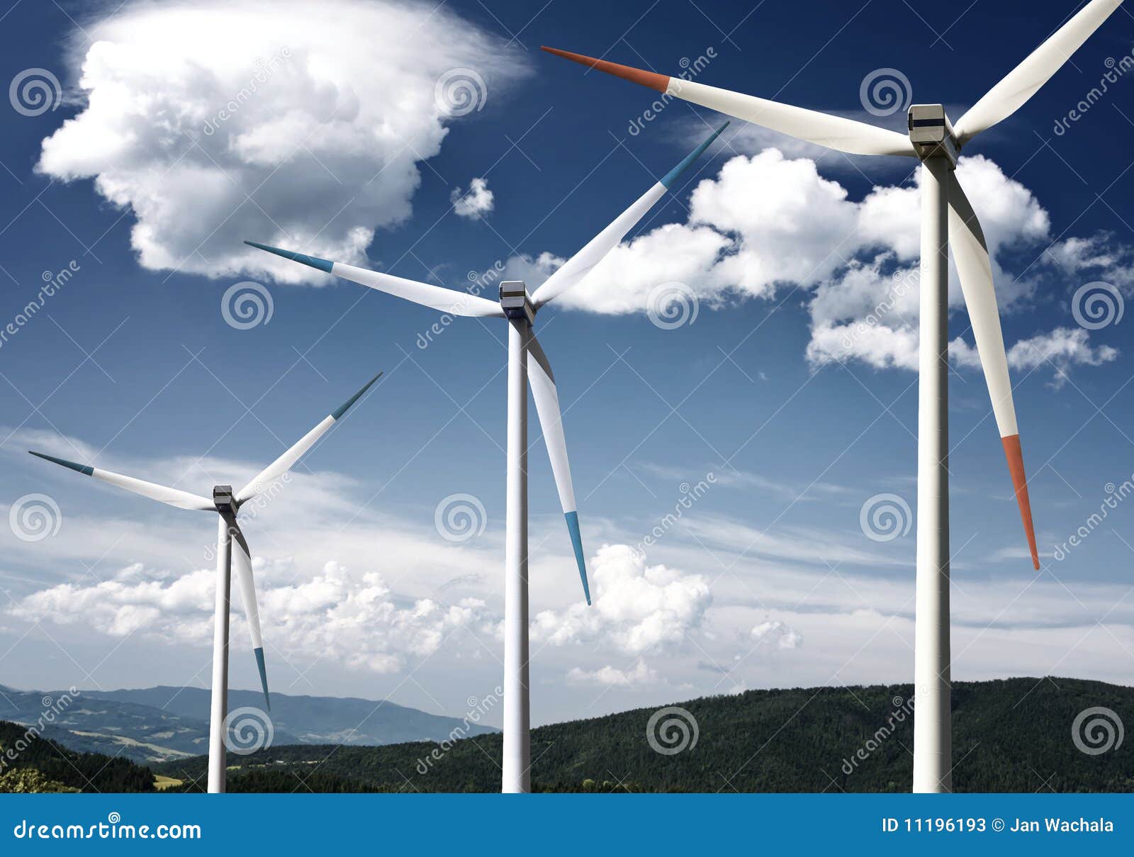 Windmill in the mountain stock image. Image of electricity - 11196193