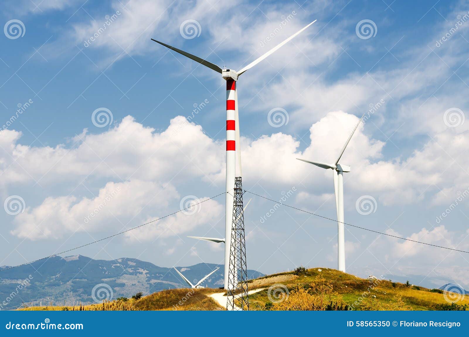 Windmill in mountain stock photo. Image of industry, wind - 58565350