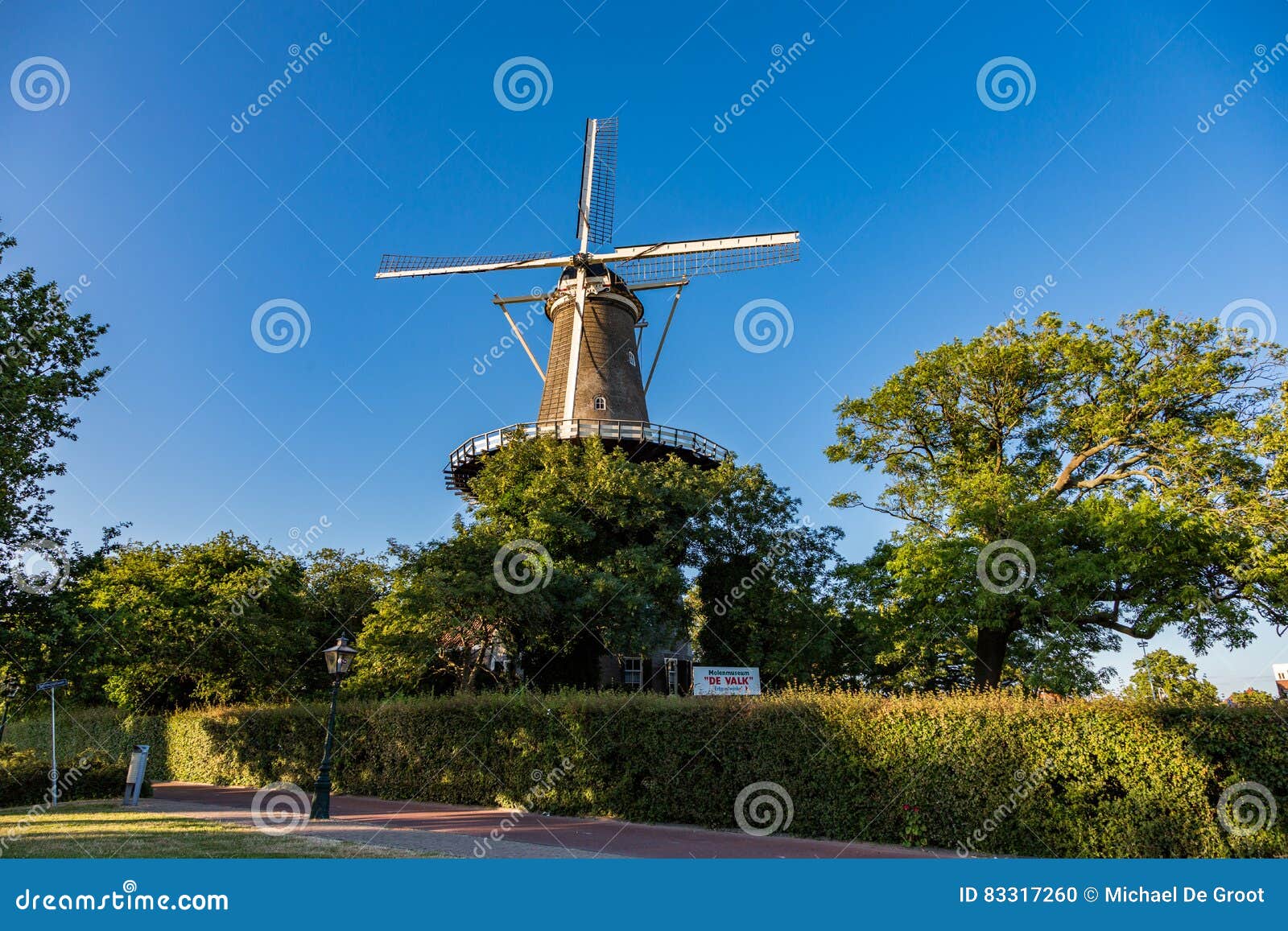 Windmill museum de Valk. stock photo. Image of bezienswaardigheid ...