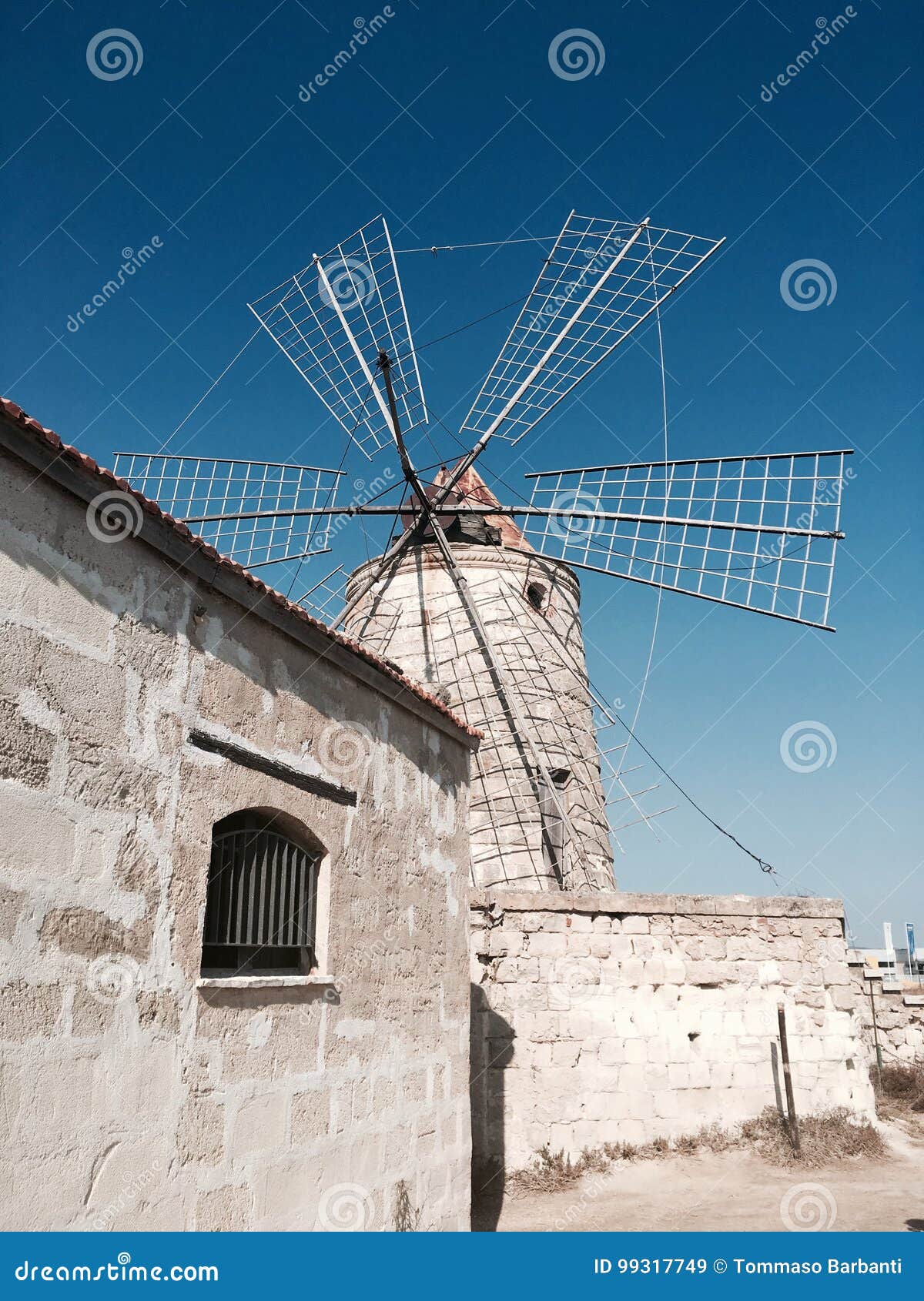 Windmill in the nature stock image. Image of door, beauty - 99317749