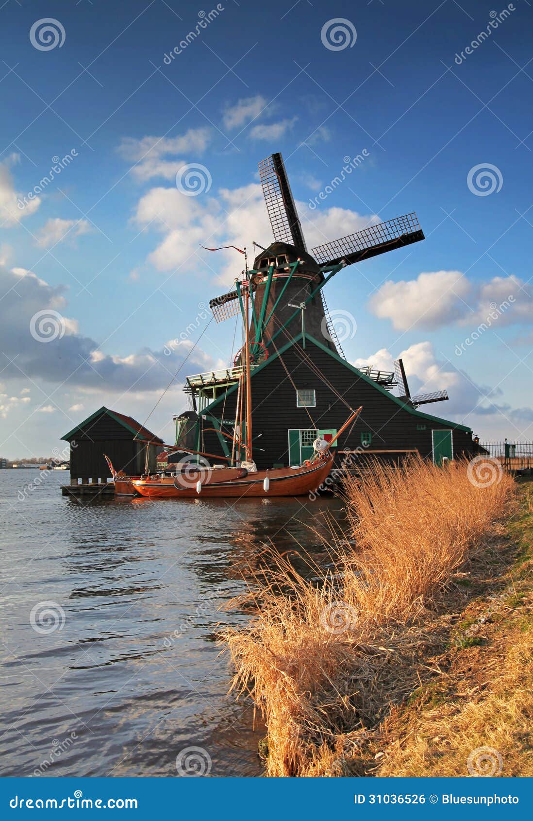Windmill at Netherlands. stock photo. Image of holland - 31036526