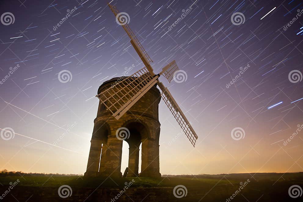 Windmill at night stock image. Image of stone, exposure - 22844147