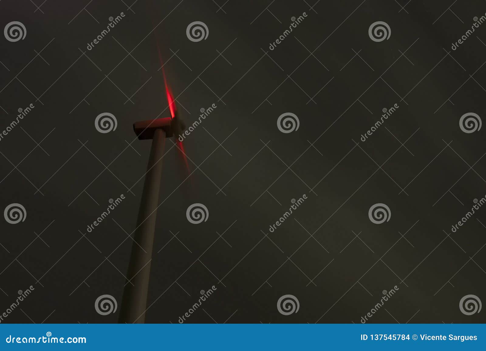 Windmill at Night with Dark Sky Stock Photo - Image of energy, exposure ...
