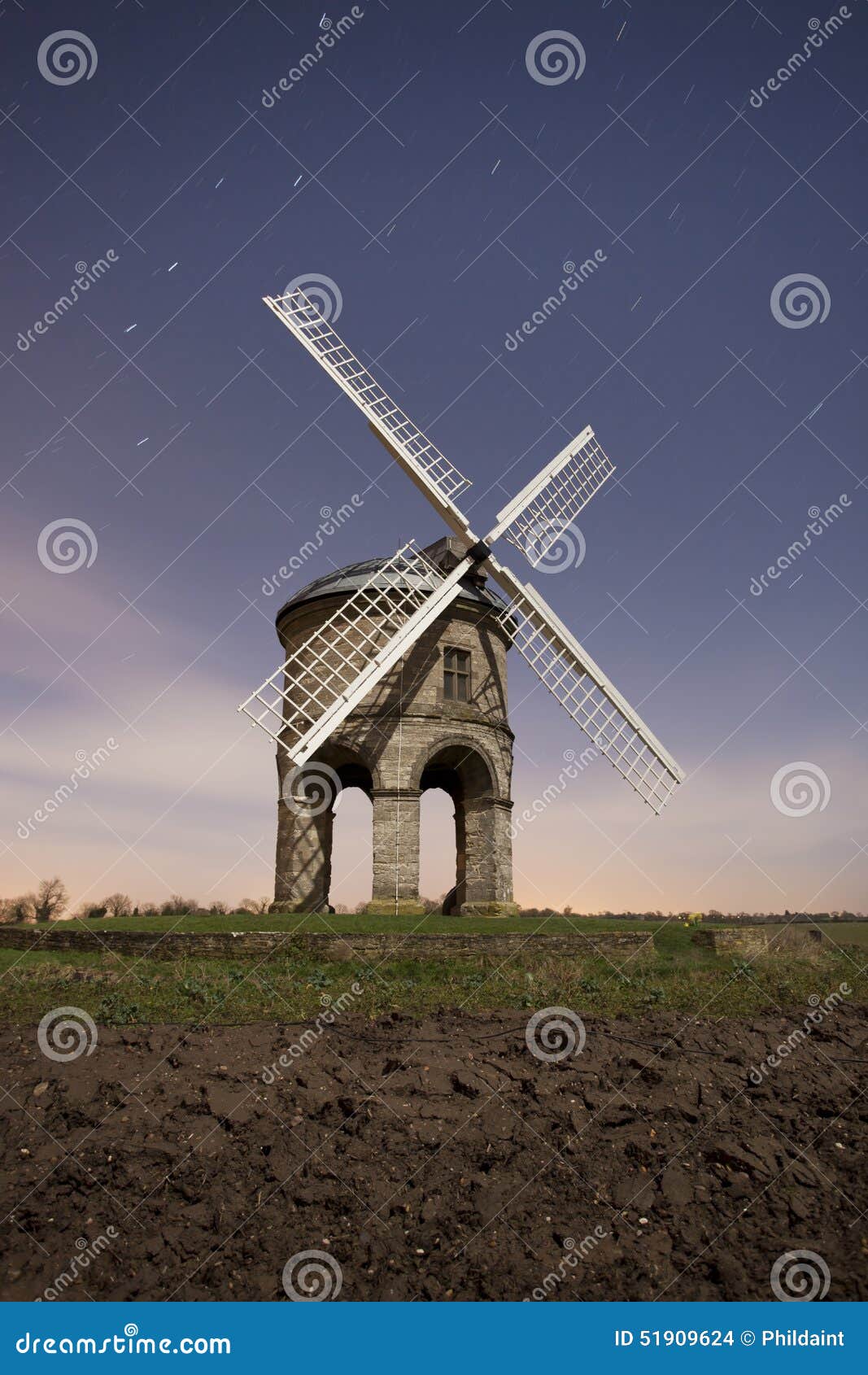 Windmill at night stock photo. Image of architecture - 51909624