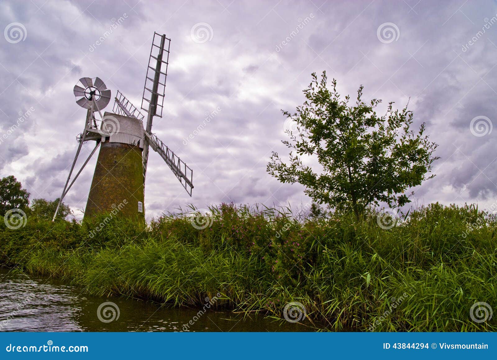 Windmill in Norfolk stock photo. Image of windmill, water - 43844294