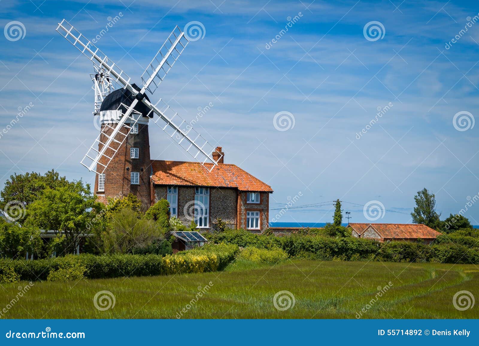 Windmill in Norfolk, England Stock Photo - Image of landmark, english ...