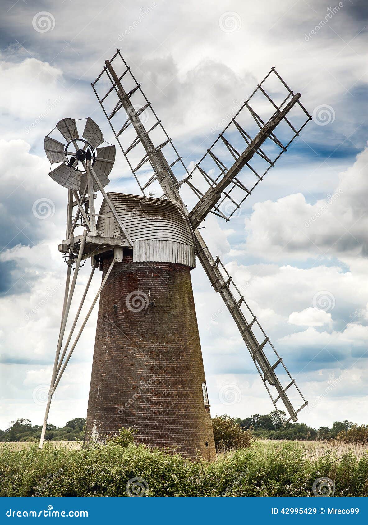 Windmill in Norfolk UK stock image. Image of renewable - 42995429