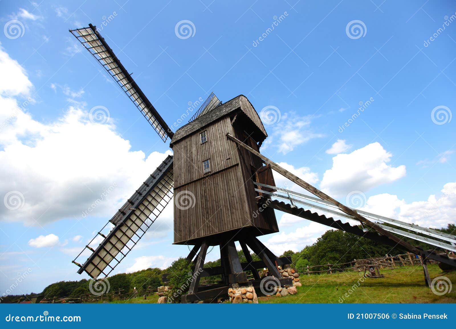 Windmill, Old and Wooden for Milling Grain Stock Photo - Image of ...
