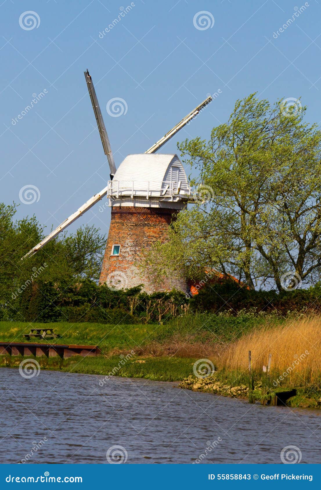 Windmill stock image. Image of norfolk, building, mill - 55858843