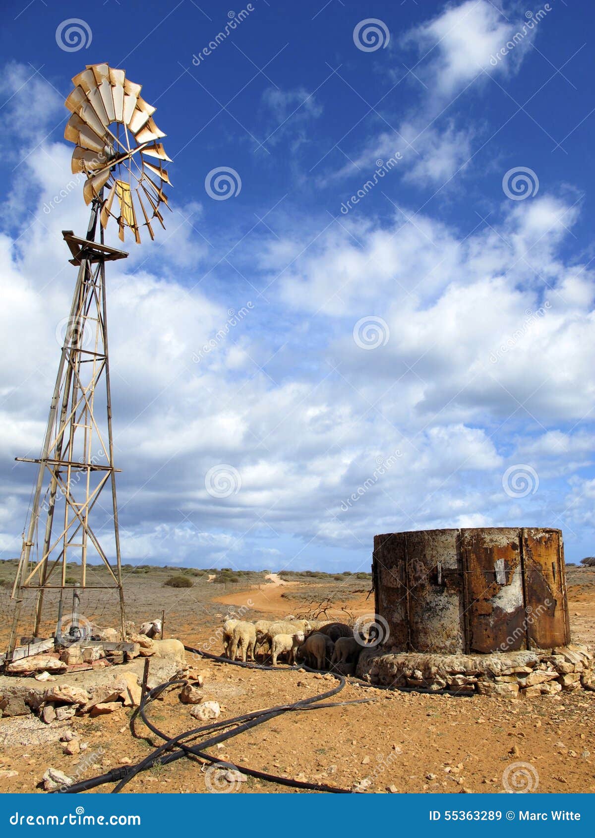 Windmill in the Outback, Australia Stock Image - Image of landscape ...