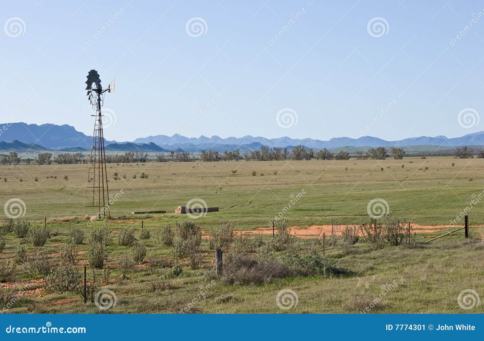 Windmill Outback South Australia Stock Image - Image of mountains ...