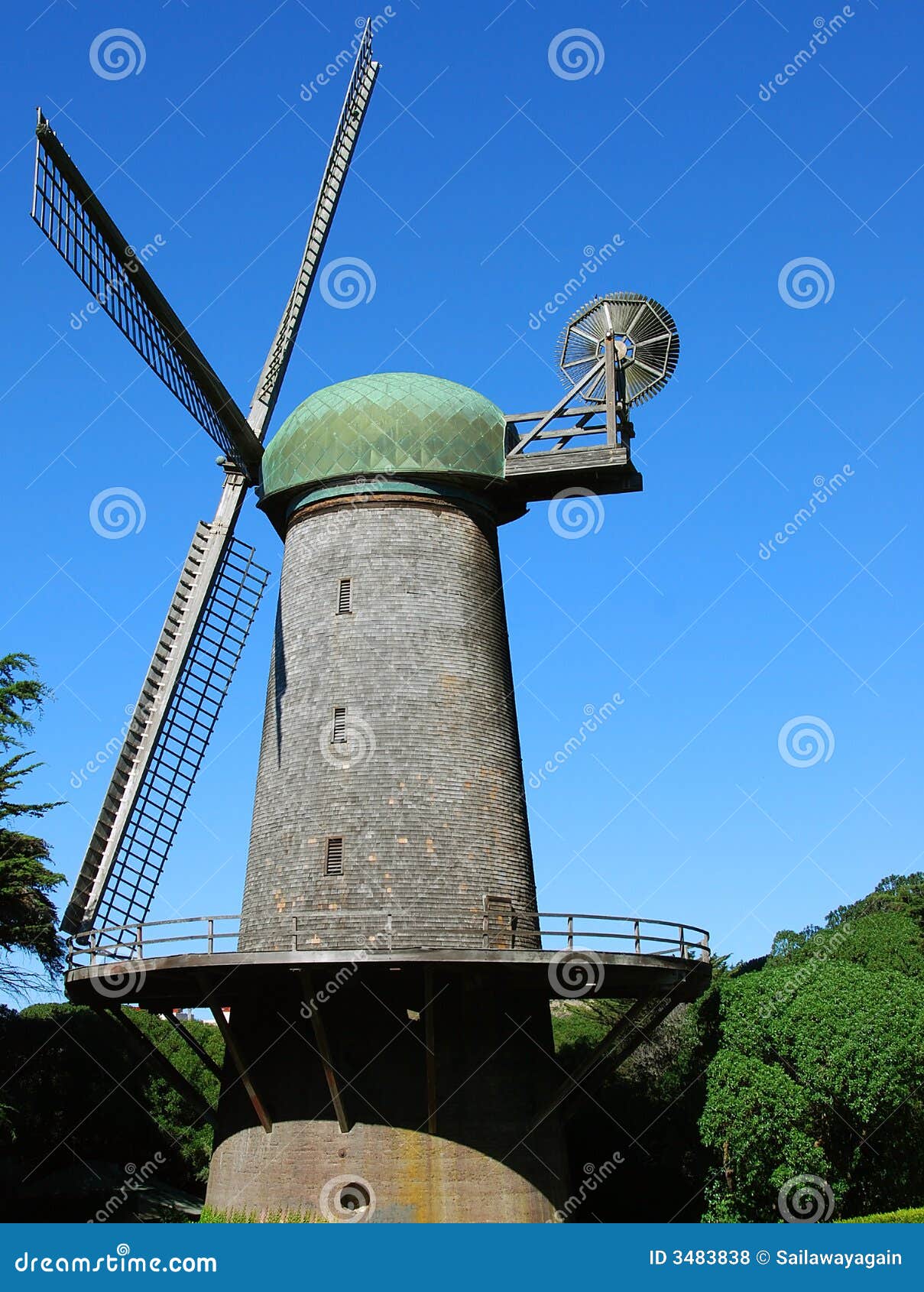 Windmill in the Park stock photo. Image of architecture - 3483838