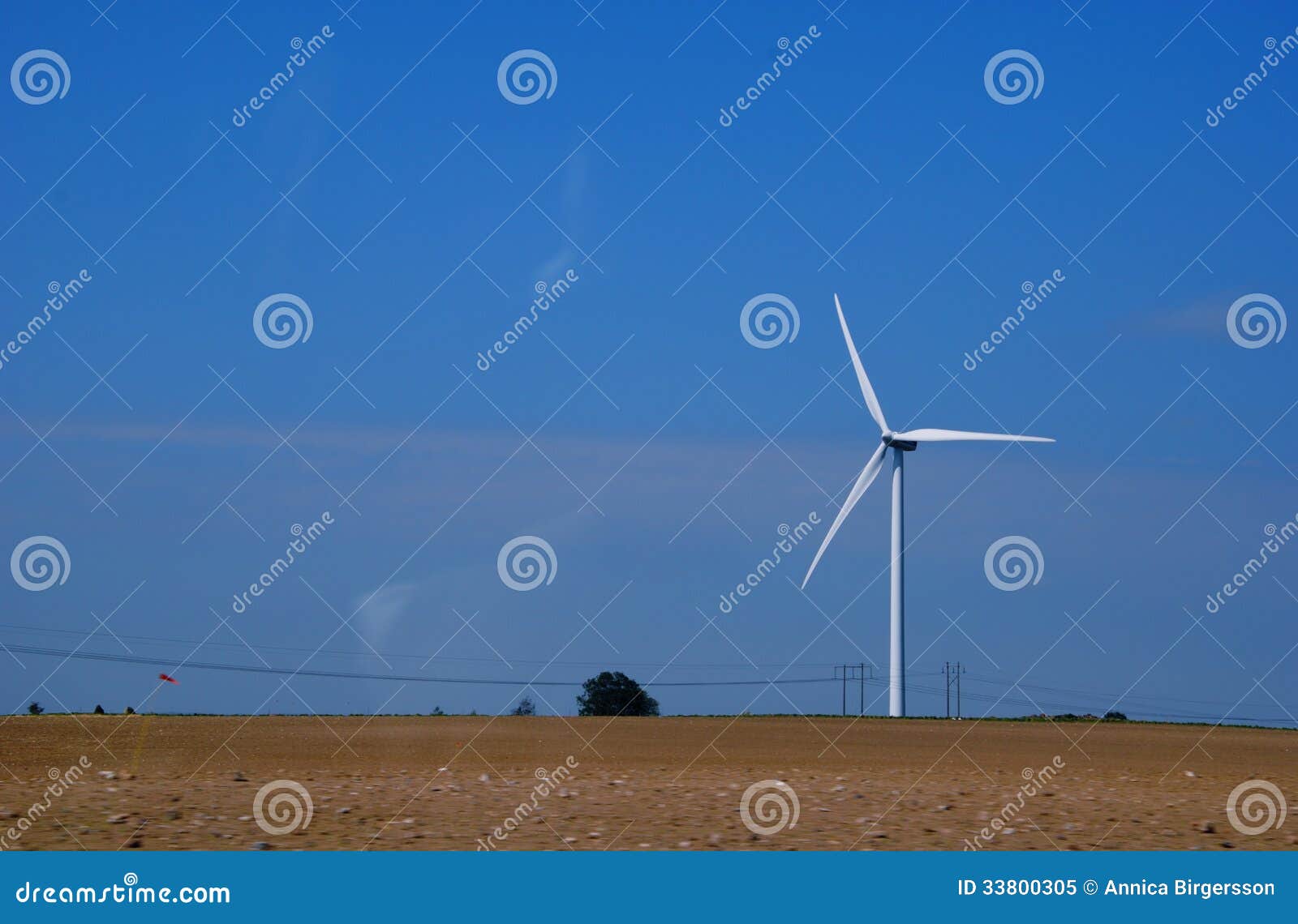 Windmill and power-line stock image. Image of blue, turbine - 33800305