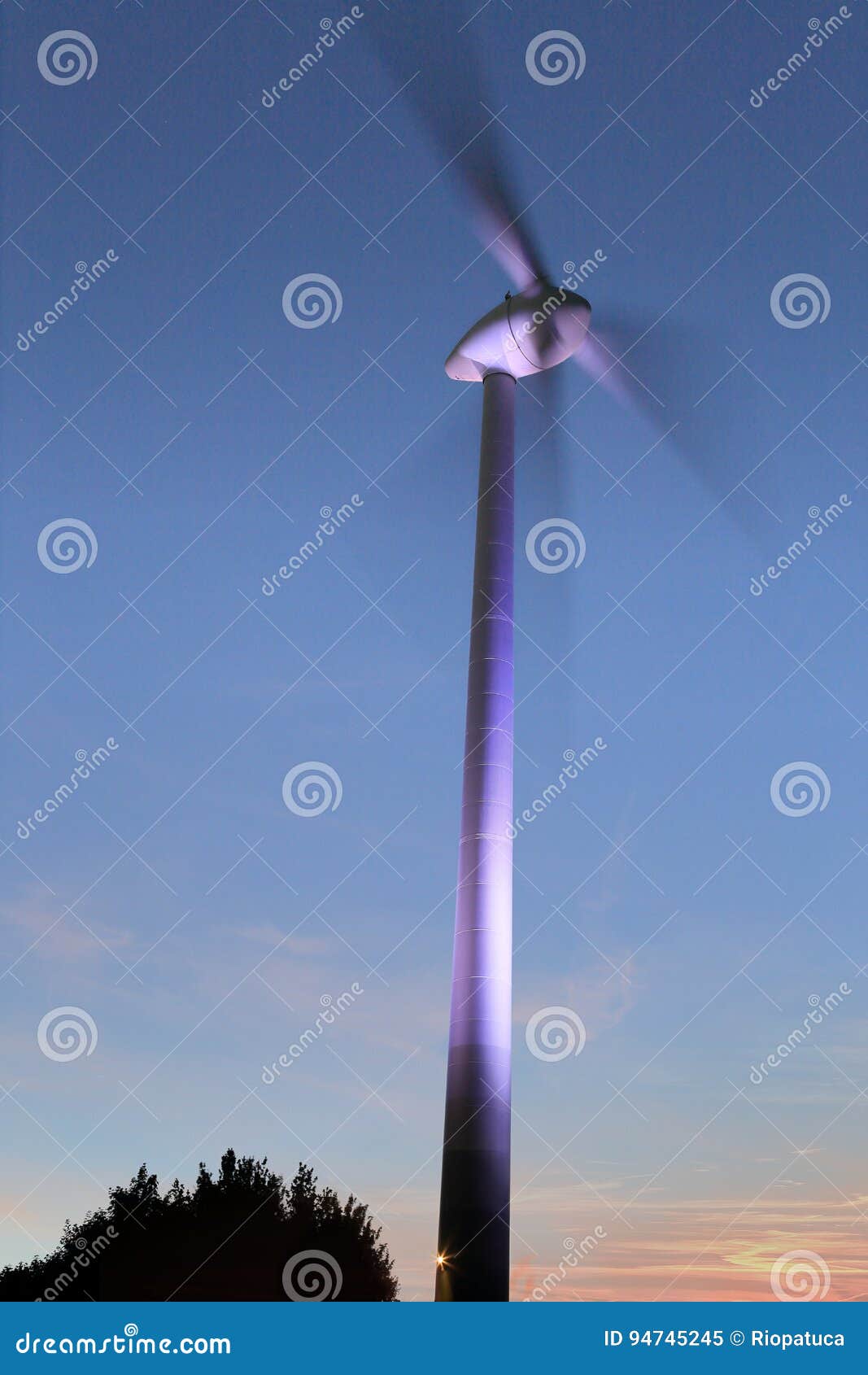 Windmill power plant night stock image. Image of electricity - 94745245