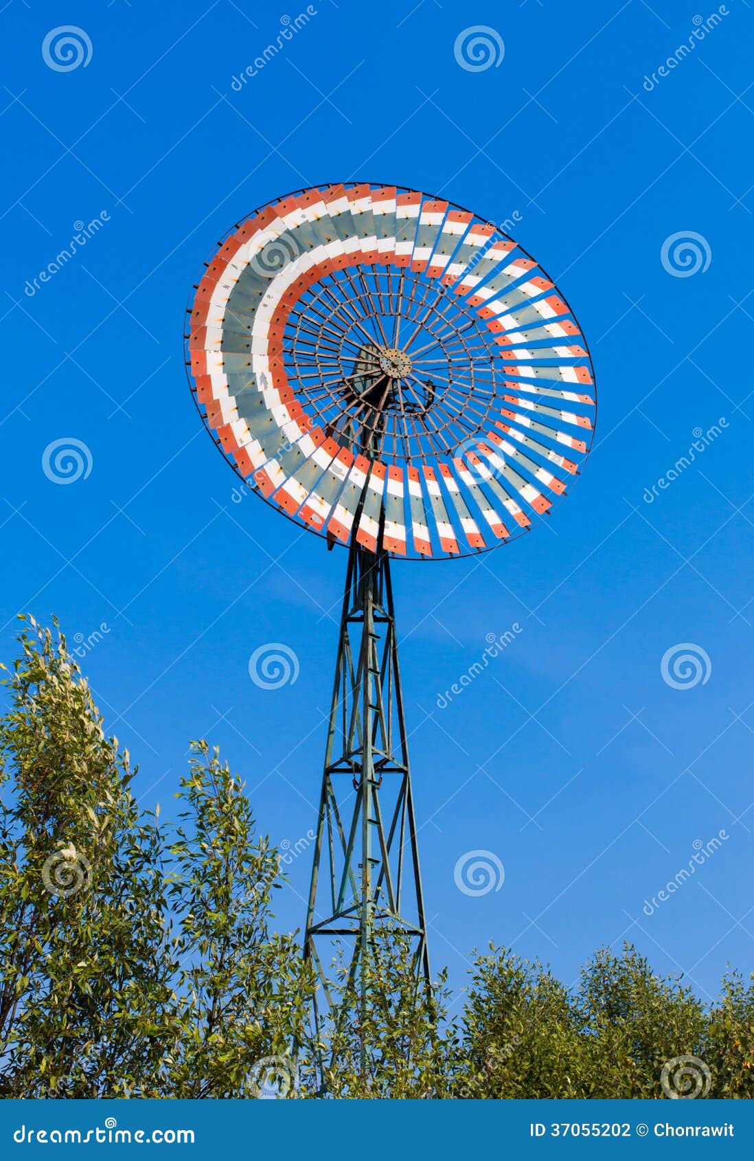 Windmill for pumping water stock photo. Image of rural - 37055202