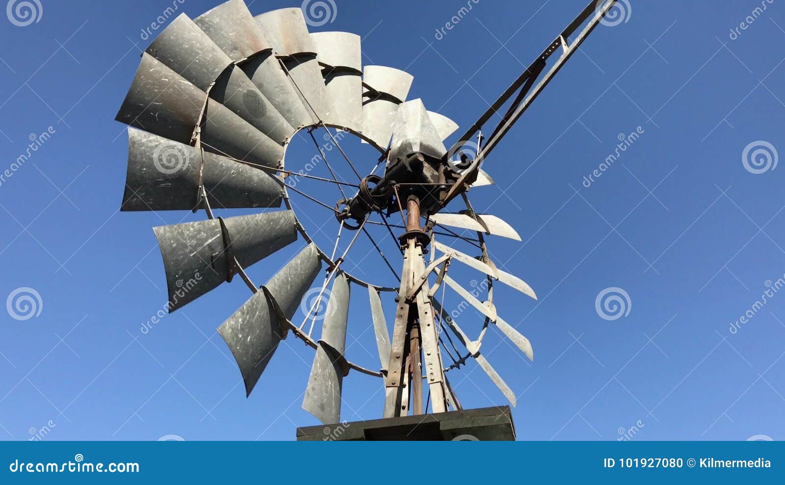 Windmill Quickly Turning in the Breeze on a Farm Stock Footage - Video ...