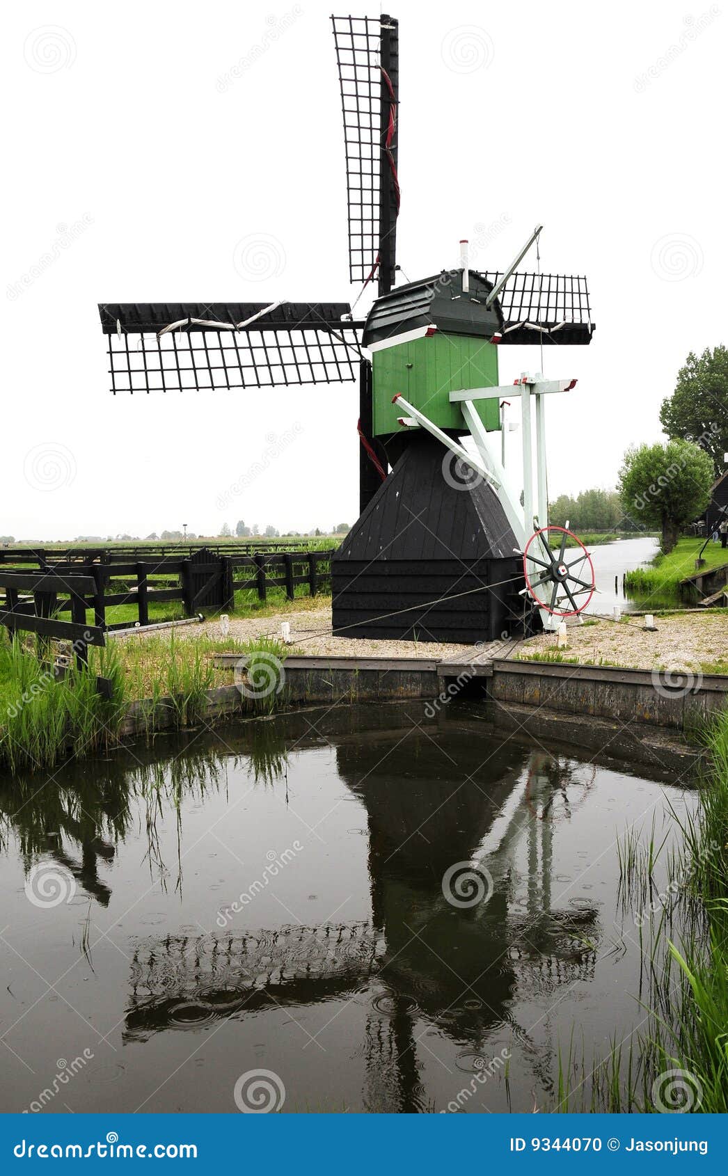 Windmill and reflection stock photo. Image of amsterdam - 9344070