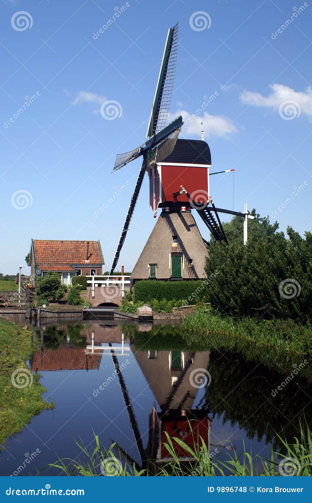 Windmill reflection stock photo. Image of summer, holland - 9896748