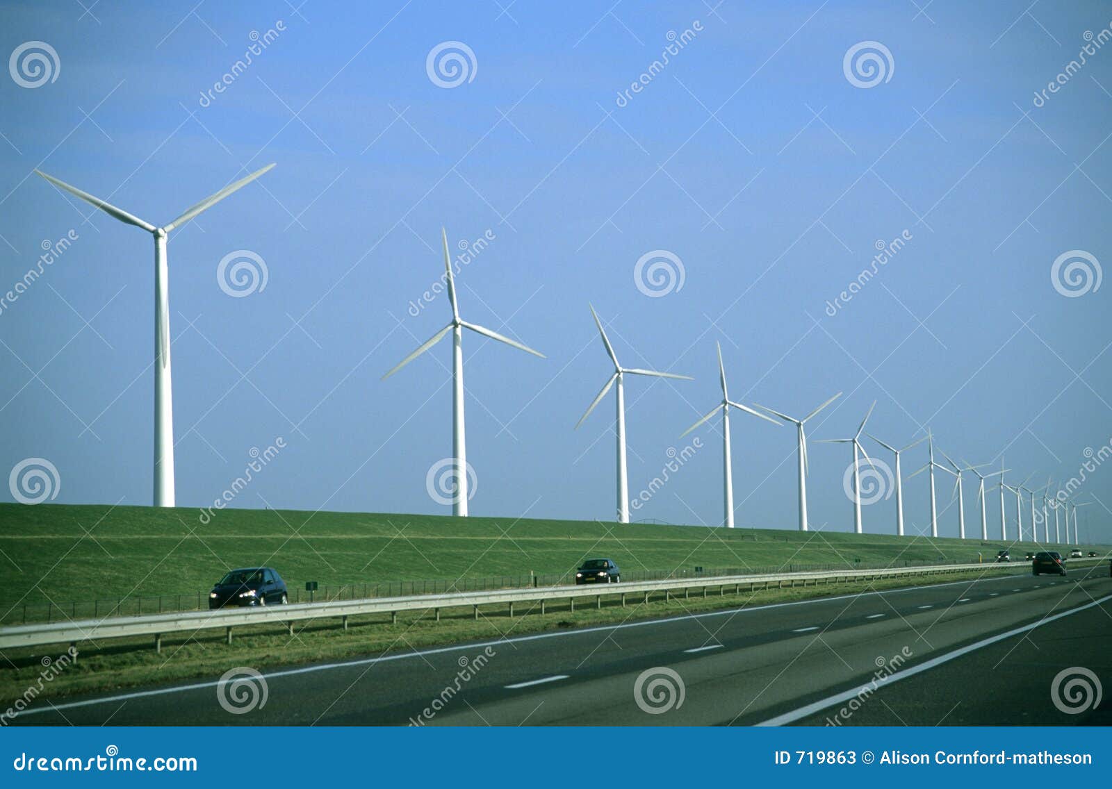 Windmill Road stock image. Image of electric, road, mill - 719863