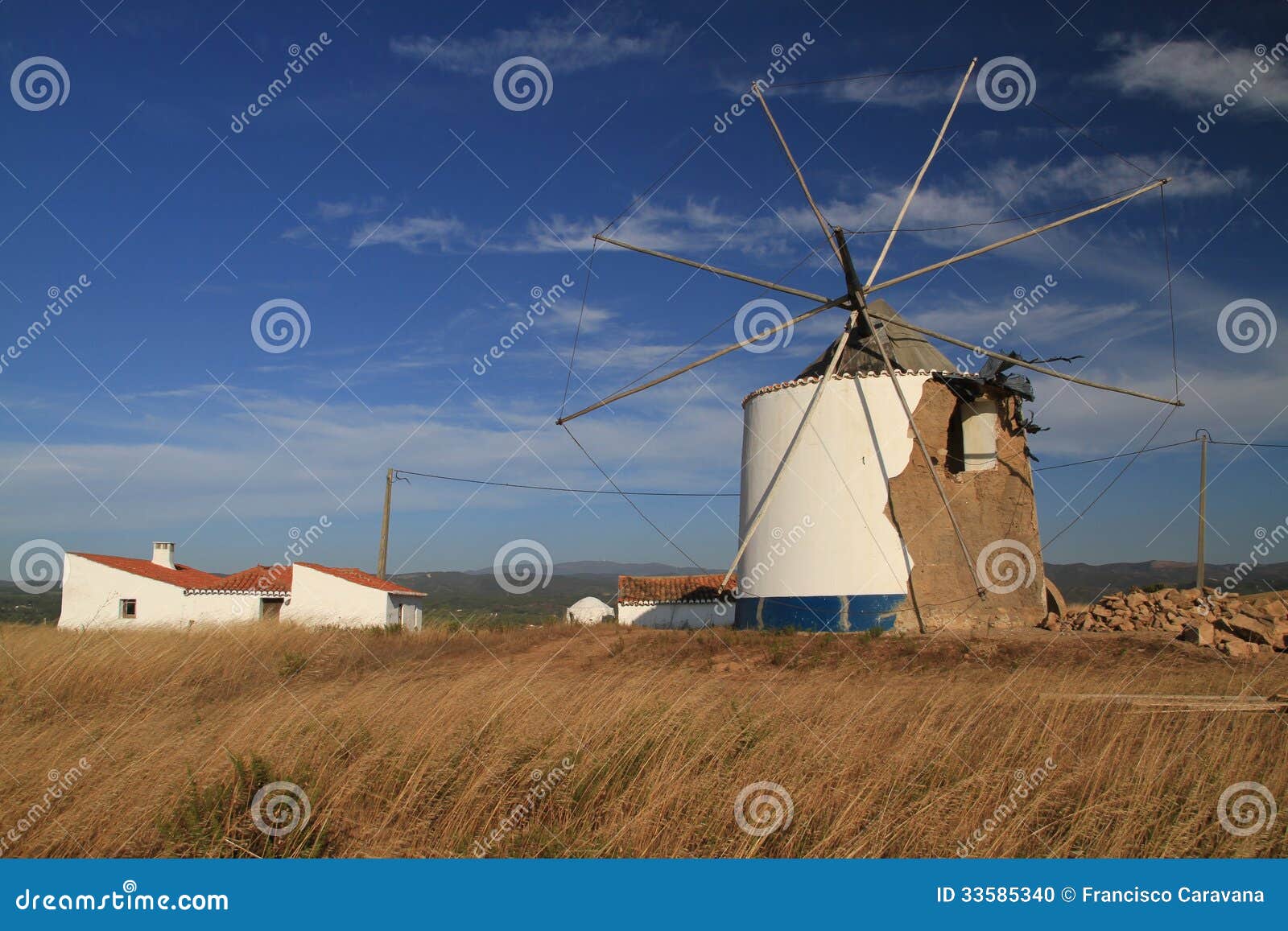 Windmill, Rogil, Portugal stock photo. Image of alentejo - 33585340