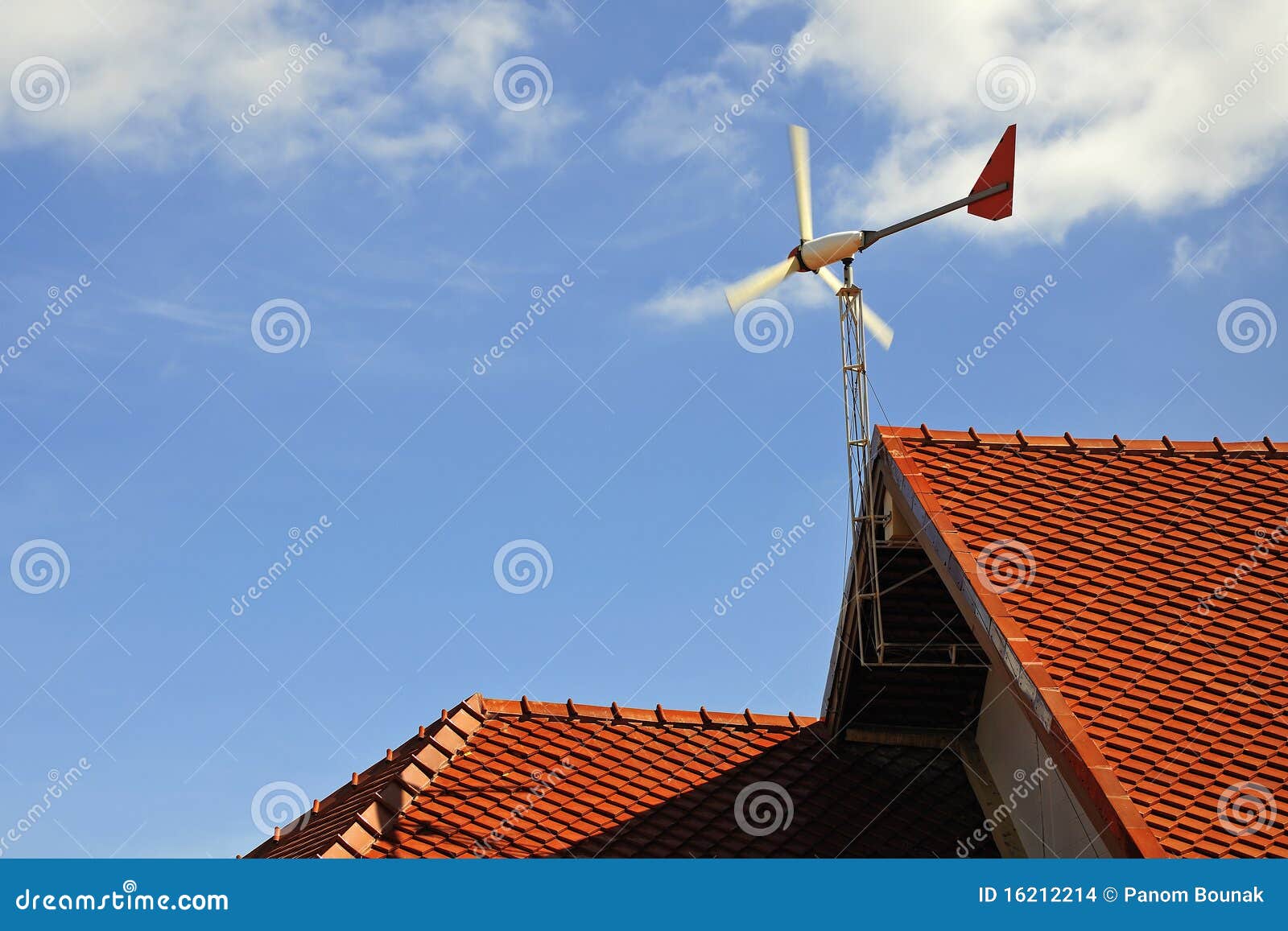 Windmill on the roof stock photo. Image of metal, economy - 16212214