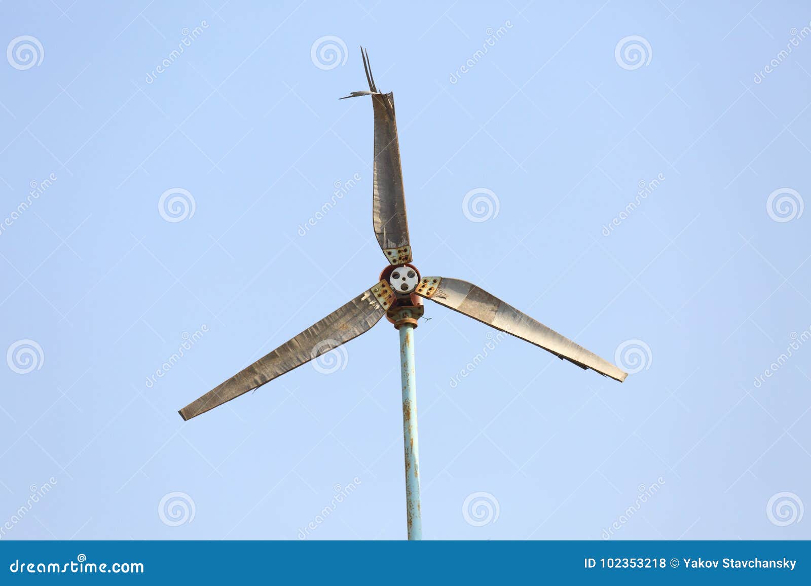 Windmill on the roof stock photo. Image of household - 102353218