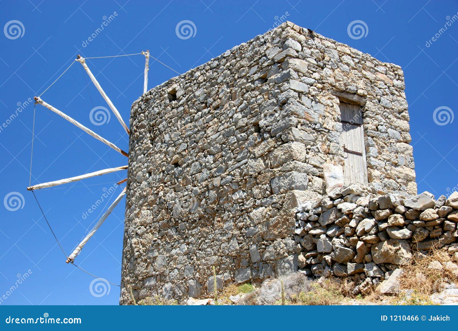 Windmill ruins in crete stock photo. Image of breeze, nature - 1210466