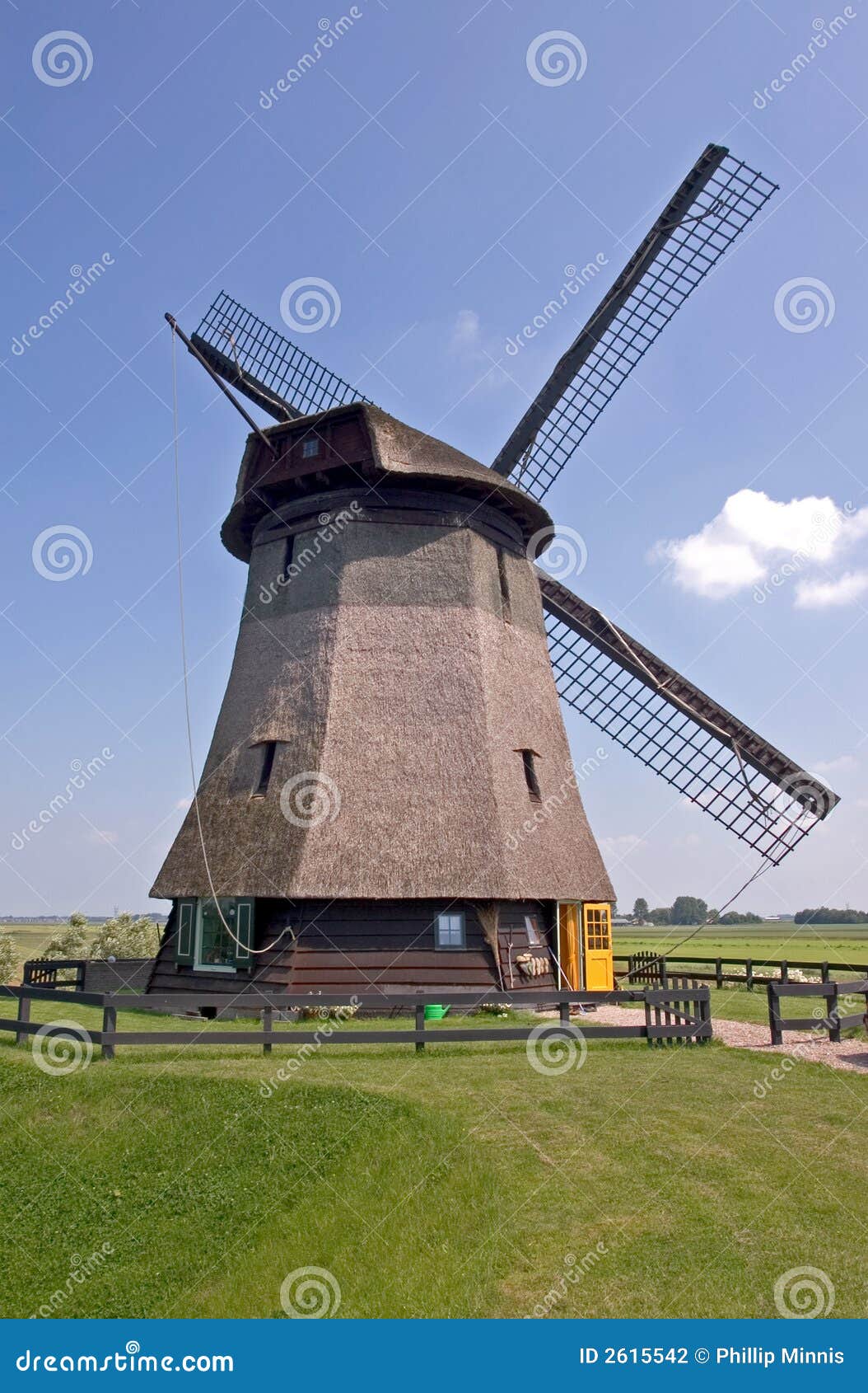 Windmill - Rural Scene stock photo. Image of house, fence - 2615542
