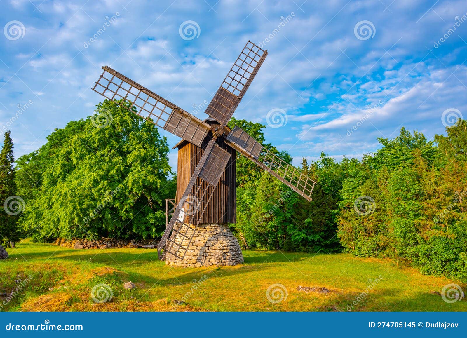 Windmill at Saaremaa Island in Estonia Stock Image - Image of landscape ...