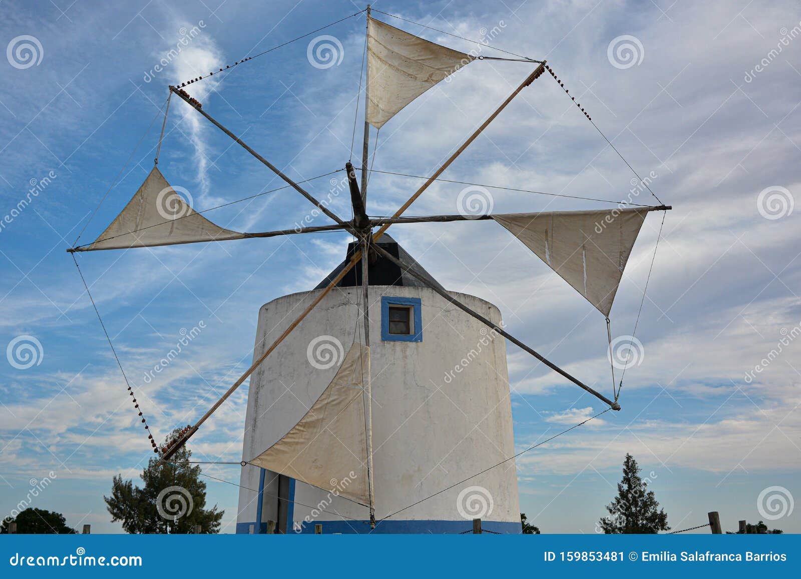 Windmill Sails in Action for Milling Wheat Stock Image - Image of rural ...