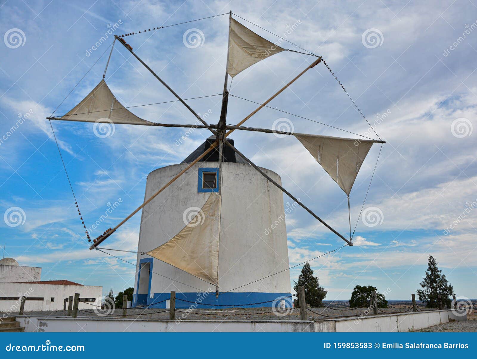 Windmill Sails in Action for Milling Wheat Stock Image - Image of four ...