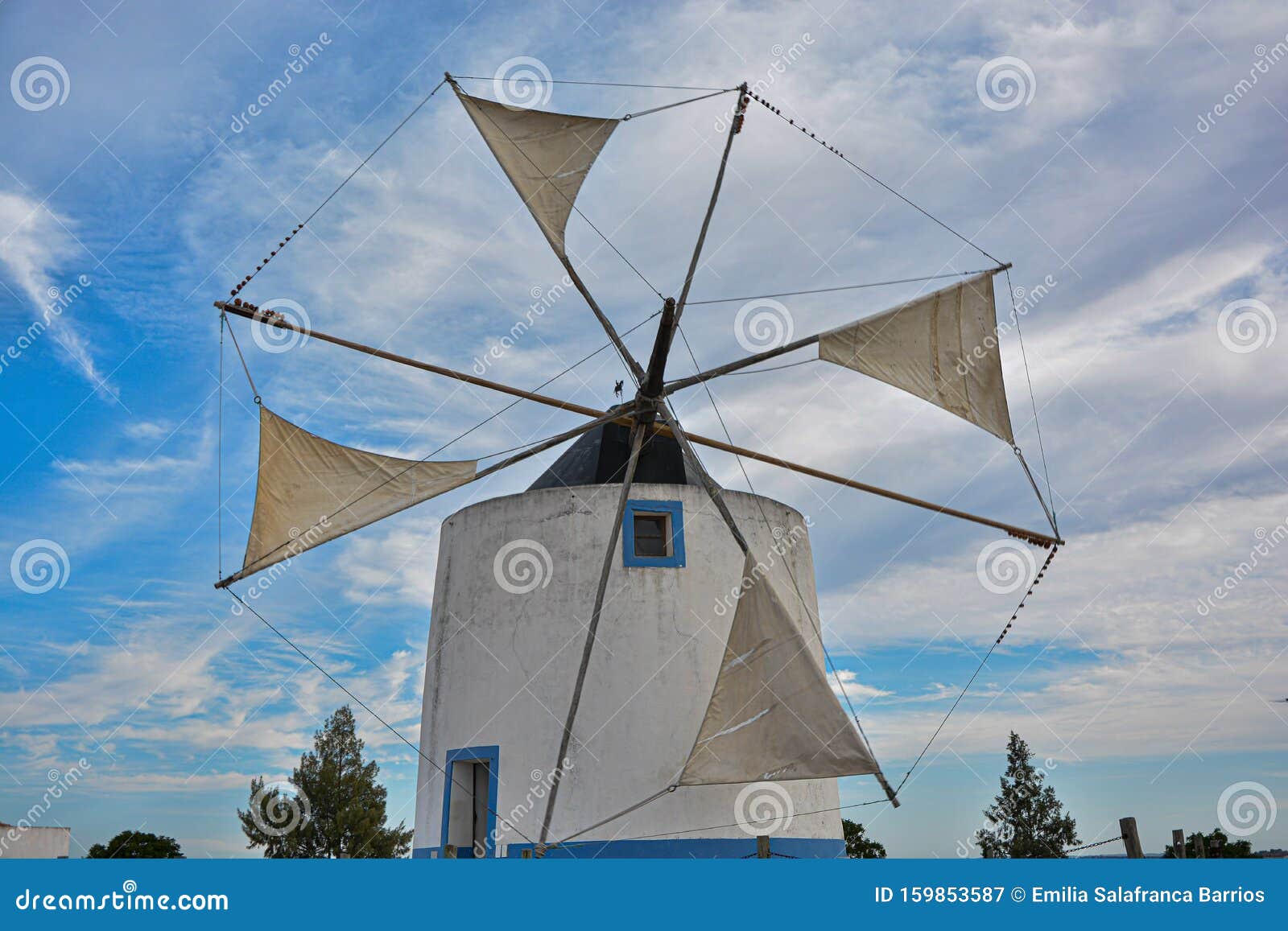 Windmill Sails in Action for Milling Wheat Stock Image - Image of ...