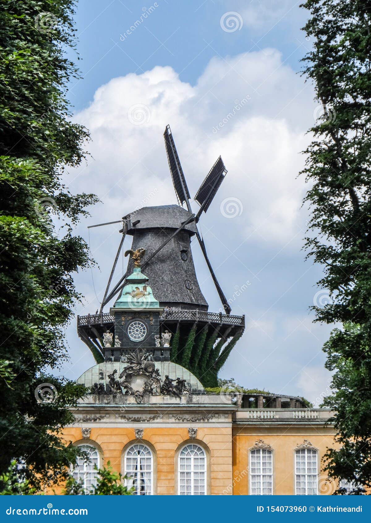 Windmill in Sanssouci Palace, Potsdam Germany Editorial Image - Image ...