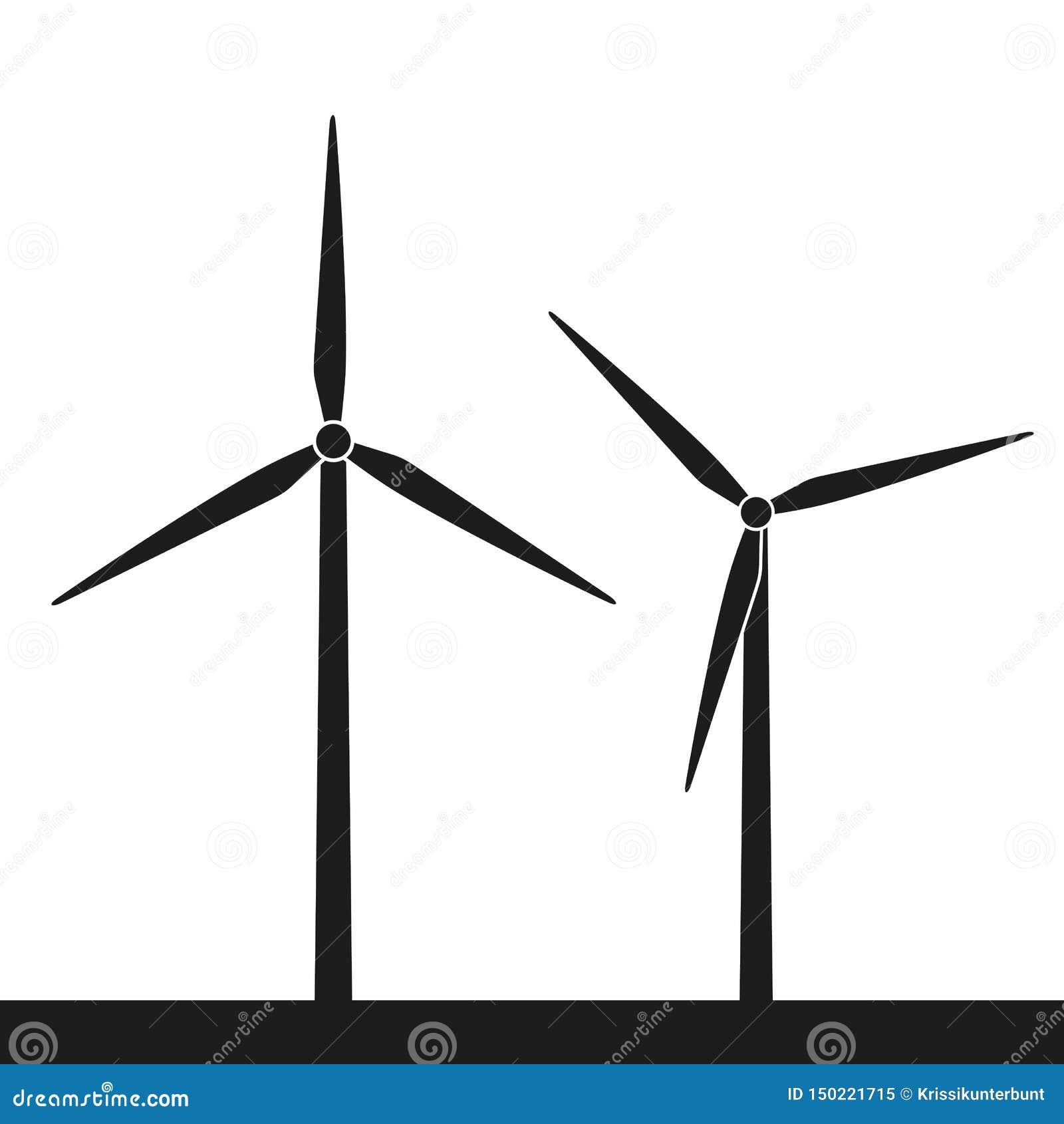 Windmill Silhouette Icon Wind Power Energy Stock Vector - Illustration ...