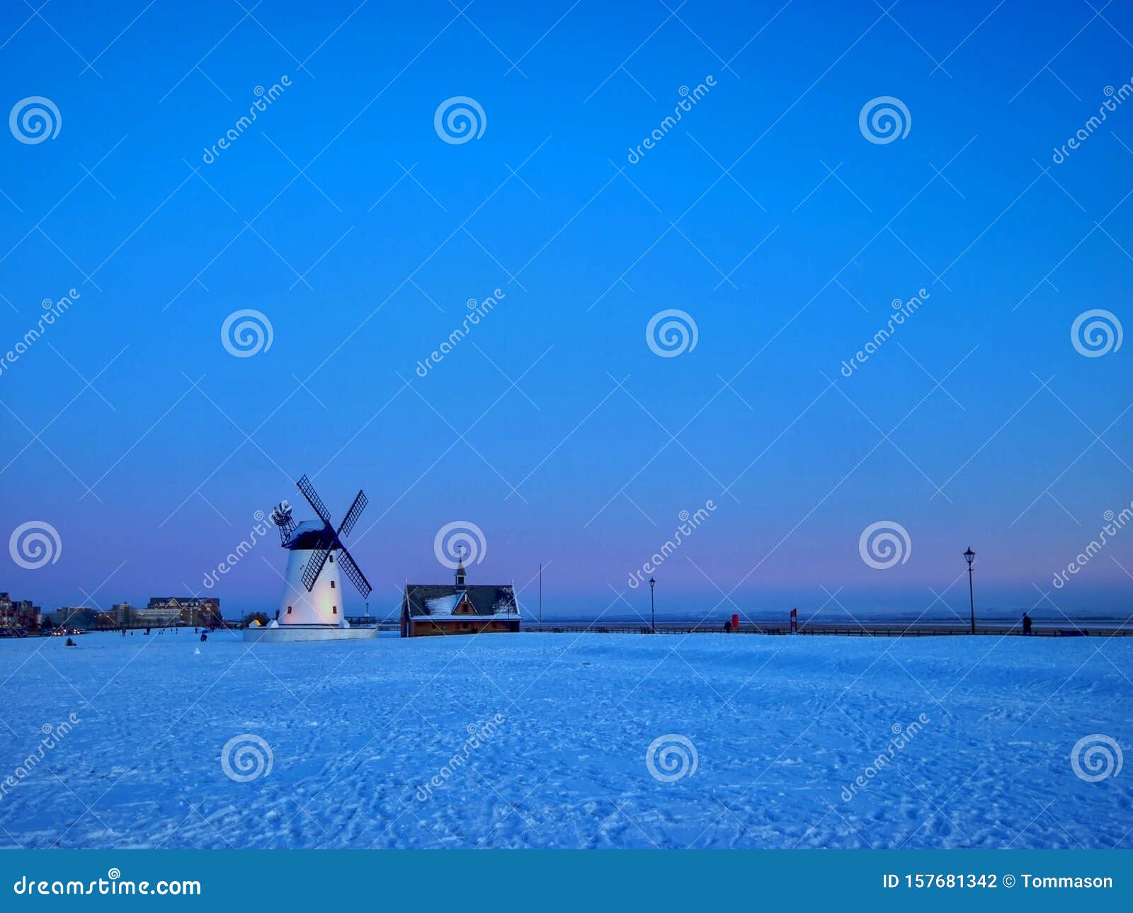 Windmill in snow stock photo. Image of sails, turn, season - 157681342