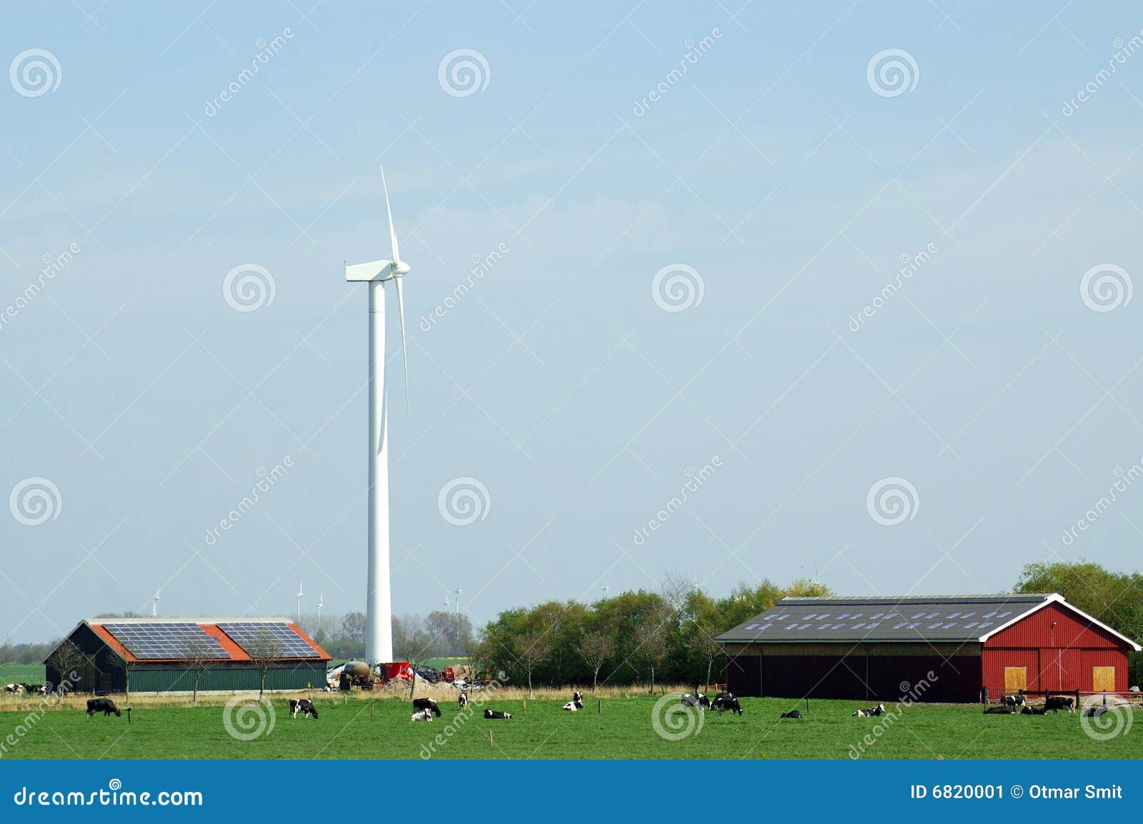 Windmill and solar panels stock image. Image of technology - 6820001