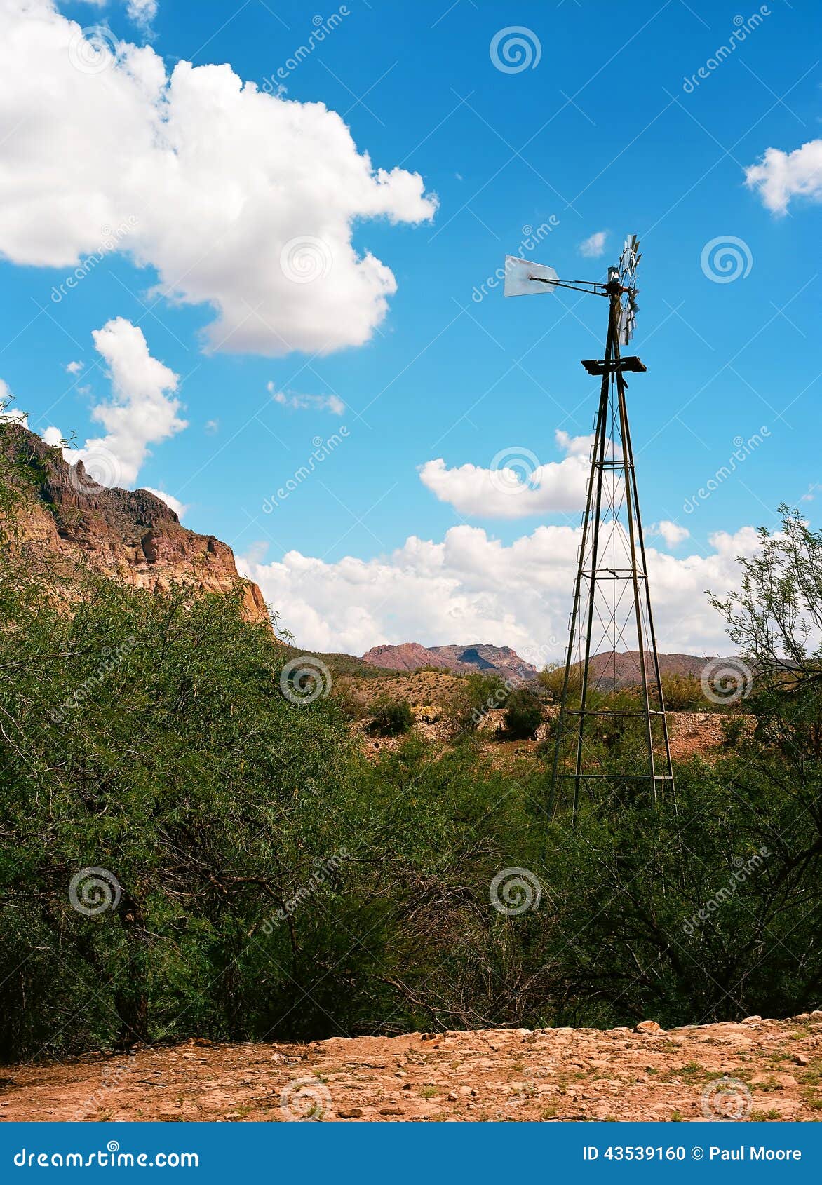 Windmill stock photo. Image of black, saguaro, stately - 43539160
