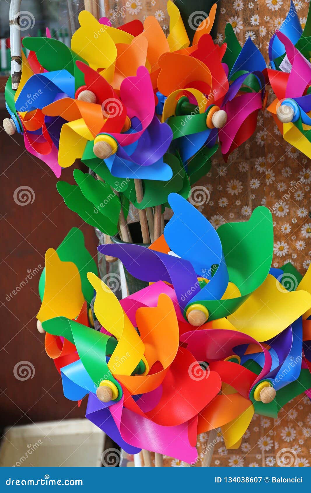 Windmill Spinners Rainbow stock image. Image of decoration - 134038607