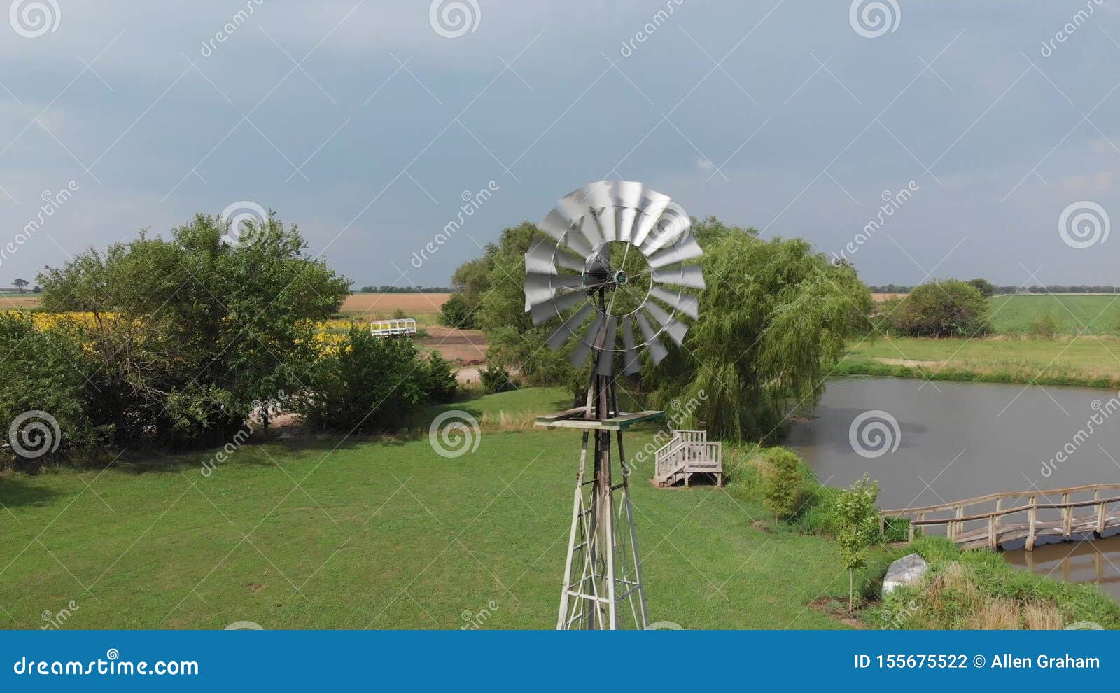 Windmill Spinning on a Windy Day Stock Footage - Video of side, wind ...