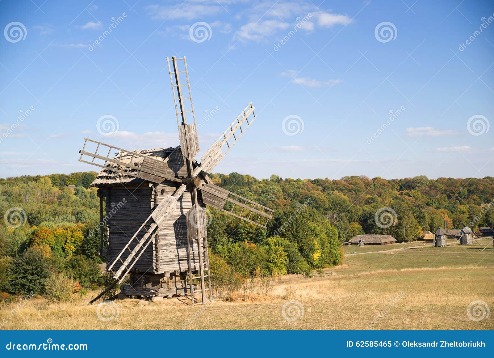 Windmill Standing on the Edge of the Autumn Forest Stock Image - Image ...